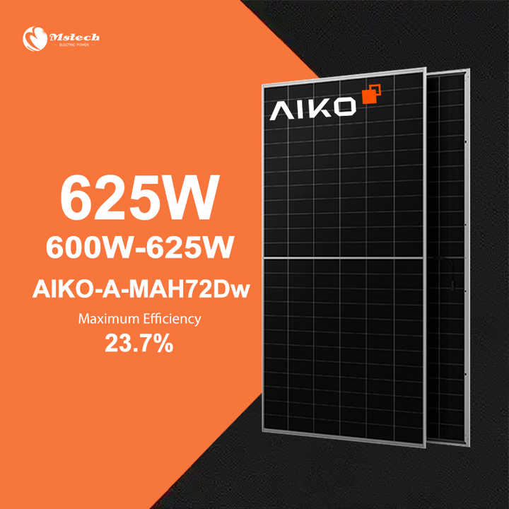 Aiko ABC双面太阳能模块600W 605W 610W 615W 620W Pannello Fotovoltaico 625W Aiko-A-Mah72Dw N型ABC彗星太阳能电池板 ...