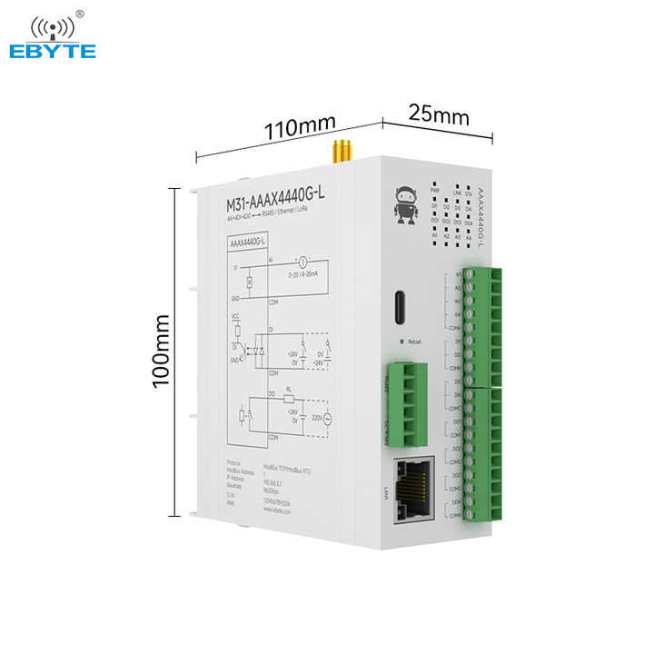Ebyte M31-AAAX4440G-L Modbus RTU Control Lora Host 4DI+4AI+4DO