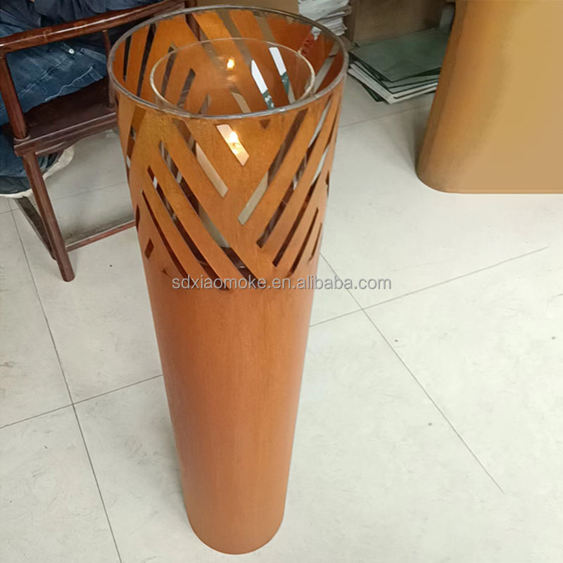 Garden Decoration Corten Steel Bollard Light Outdoor Lawn Pillar Light ...