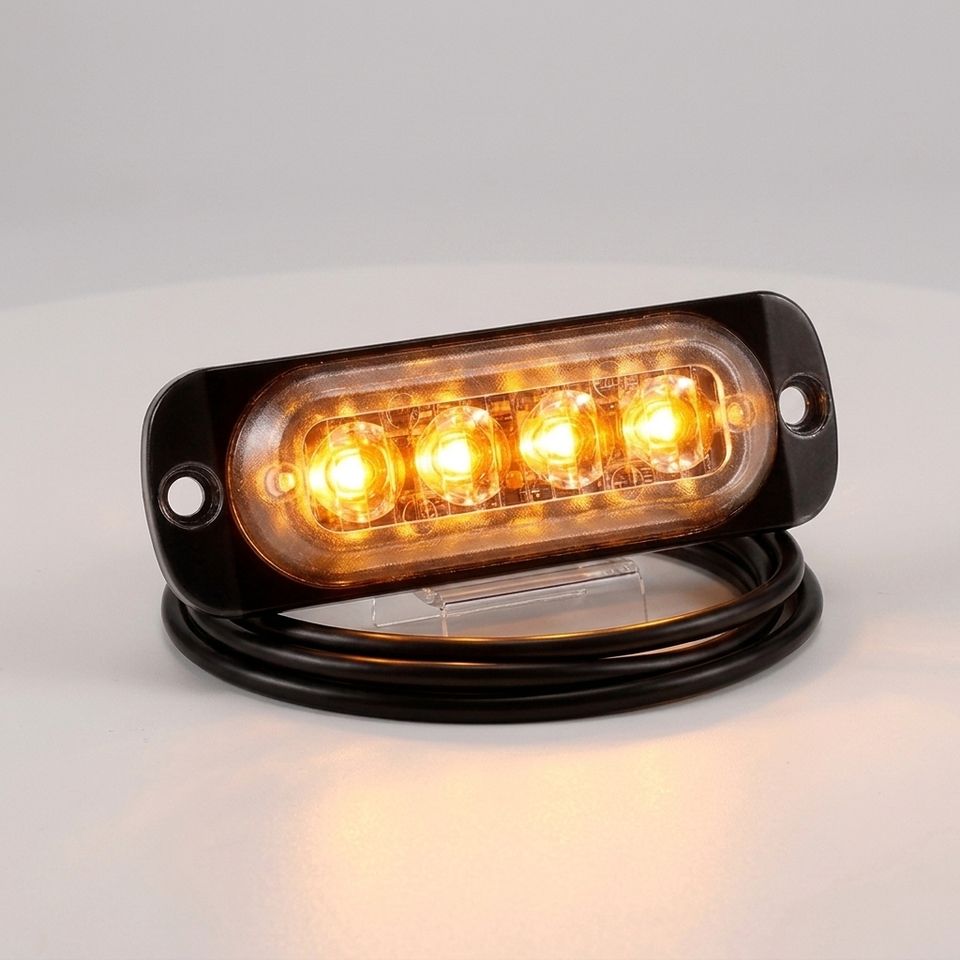 New 4 LED Emergency Strobe Light IP67 Waterproof 10-30V Flashing ...