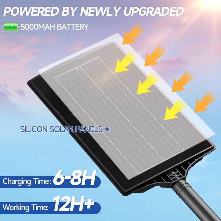 VANTONE 6500K LED Solar Street Light Waterproof Outdoor Dusk to Dawn ...