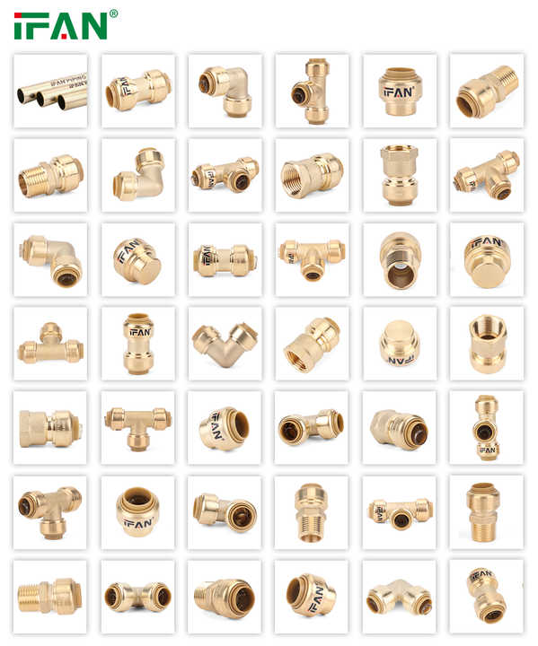 IFAN 1/2'' 3/4'' Plumbing Fittings Water Supply Brass Push Fit Fitting Shark Bite Fittings ...