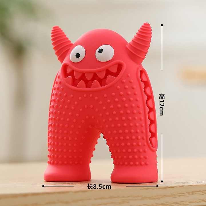 TPR Little Monster Shape Dog Chew Toy Eco-Friendly Squeaky Bite Pet ...