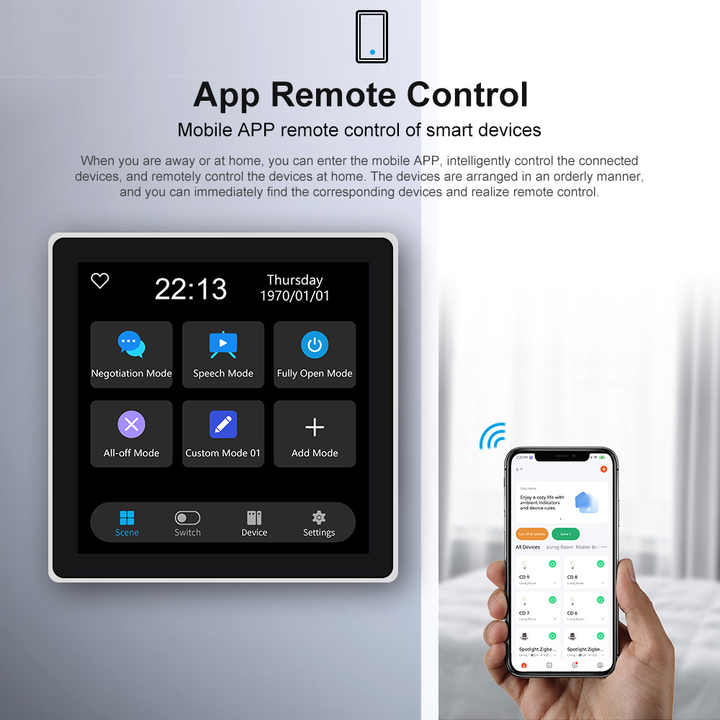 2024 Smart lighting Control Touch Panel, With Tuya Zigbee 4 Inch In-wall Smart Home Touch Screen ...