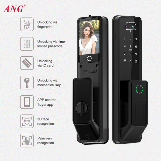 ANG Push Pull Keypad Luxury Door Locks 3d Face Palm Vein Recognition ...