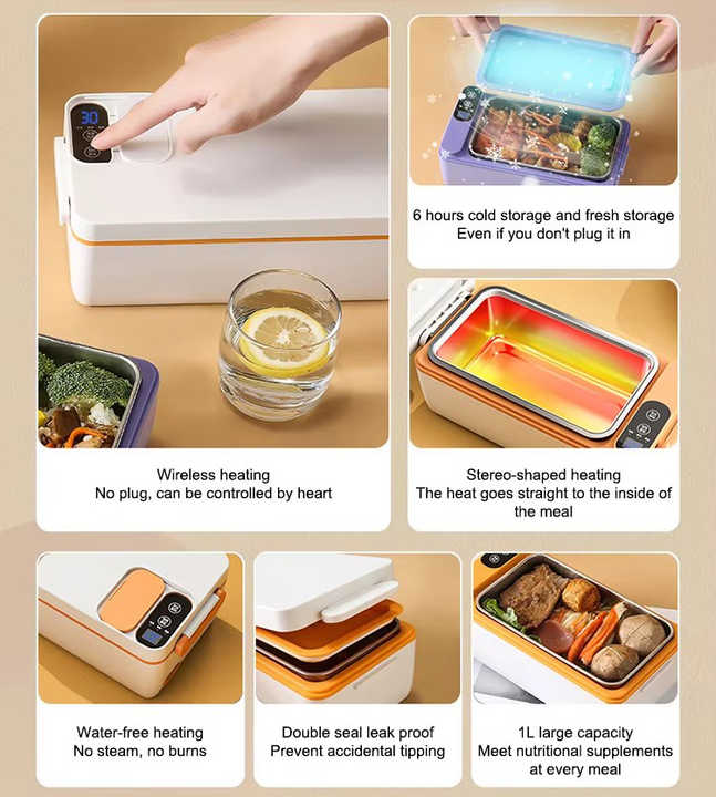 Portable Rechargeable Insulated Food Warmer - Perfect for Home and ...