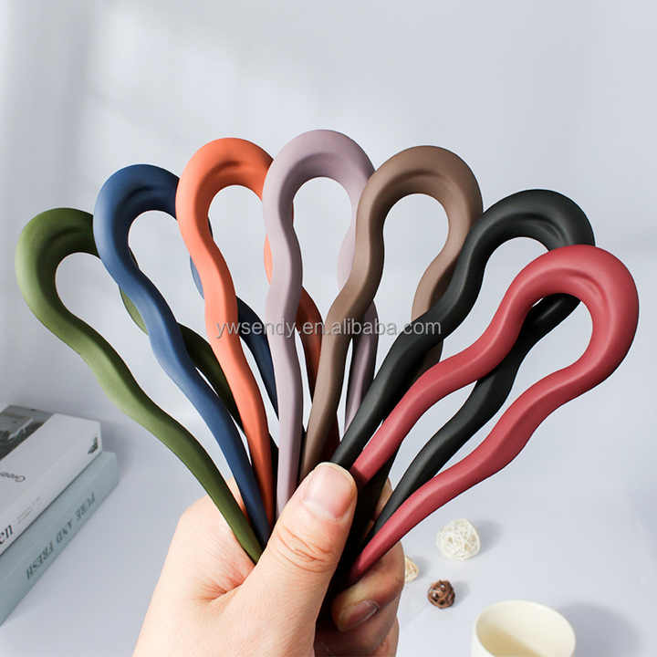 Customized Fashion 13cm U-Shape Plastic Hair Sticks Fork Hairpins ...