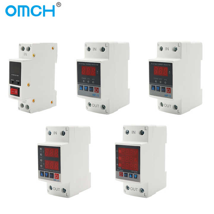 OMCH Adjustable Voltage Protector 40A/63A Dual Digital Display ...