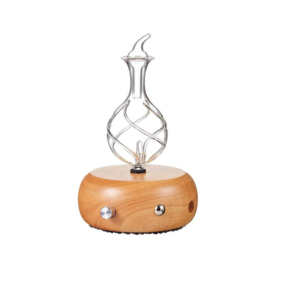 USB Power Waterless Essential Oil Diffuser Handmade Wood and Glass ...