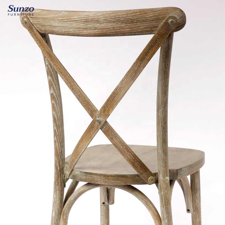 Stackable Wooden Cross Back Chair for Restaurant & Events