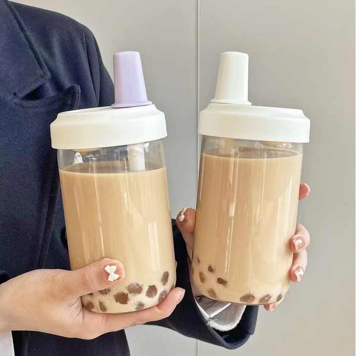 Custom Clear Glass Boba Tea Cup - 500ml Reusable Cup