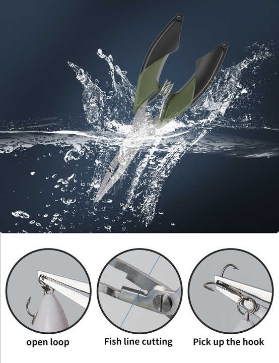 17cm Sturdy Customized Stainless Steel Multi Functional Fishing Pliers with Hanging Rope and ...