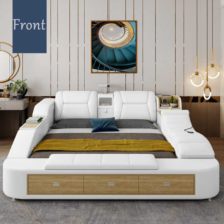 Luxury modern smart super king size leather storage multi functional bed ultimate Alibaba