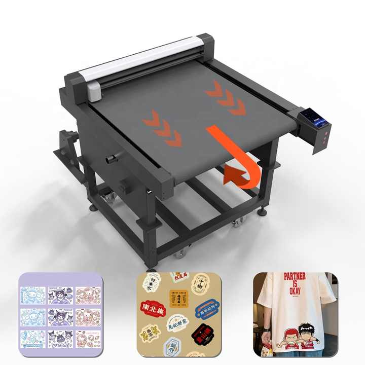 자동 연속 피드 플랫 베드 커팅 플로터 간판 마스터 플랫 베드 커터 플로터 자동 공급 서보 드라이버 플랫 베드 커터