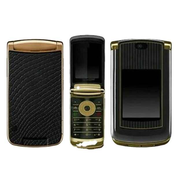 V8 GSM Mobile Phone - Luxury Gold Unlocked Flip Mobile