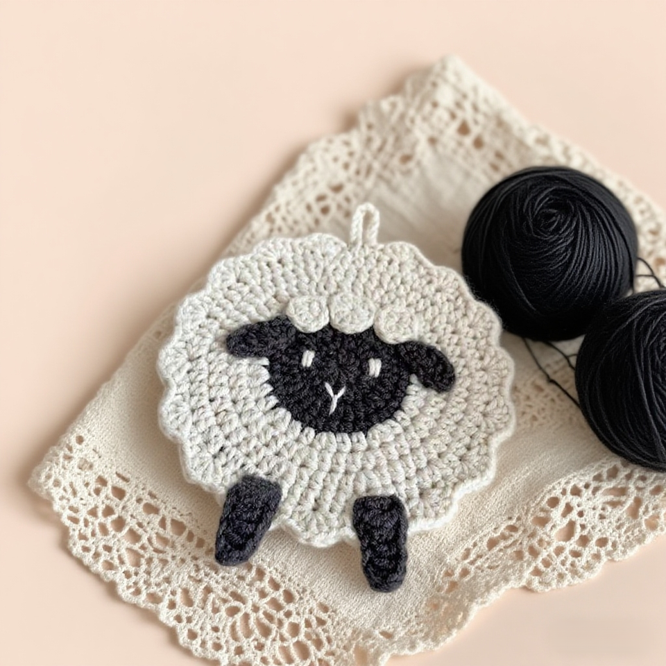 Furry Sheep Coaster Crochet Kit Cute Craft for Home Decor and Kitchen ...
