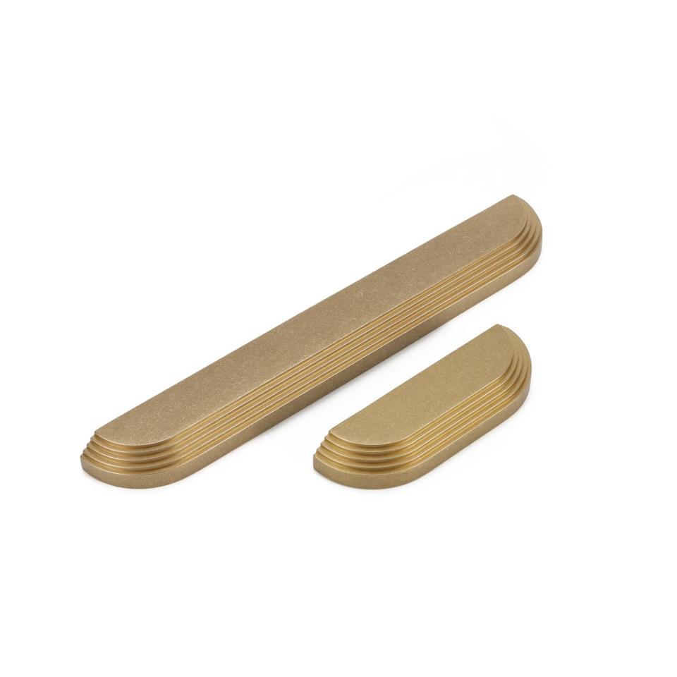 MAXERY New Cabinet Shell Handle Pull Unique Stepped Design Luxury Brass ...
