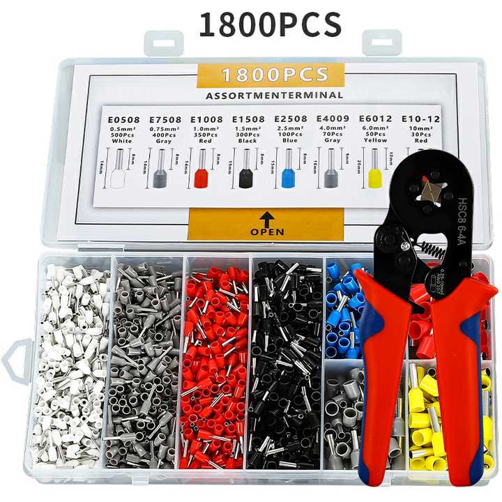 VE0506 Insulated Cord End Terminal Tube Cable Bootlace 1800PCS/box ...