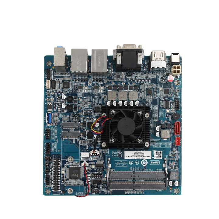 AMD Ryzen Mini ITX Gaming Motherboard with VGA Ports, V1605B Quad Core CPU, DDR4 Motherboard for ...