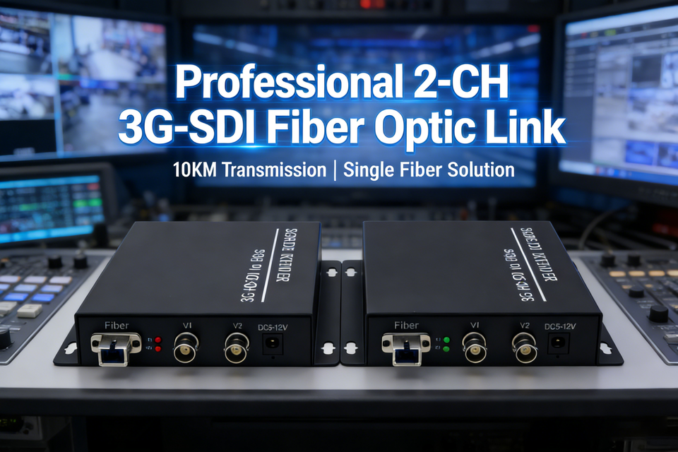 2-Channel 3G-SDI Optical Transceiver Over Single Fiber SC 10KM High ...