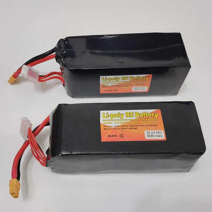6S 6S1P 22.2V 8000毫安时8Ah 25C高倍率锂离子聚合物电池，用于遥控无人机| Alibaba.com