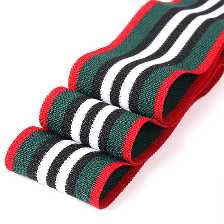 Colorful Polyester Nylon Knitting Stripe Twill Elastic Band Webbing for ...