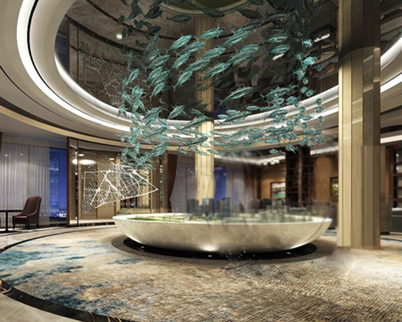 Fish Chandelier - Elegant Underwater Theme Design