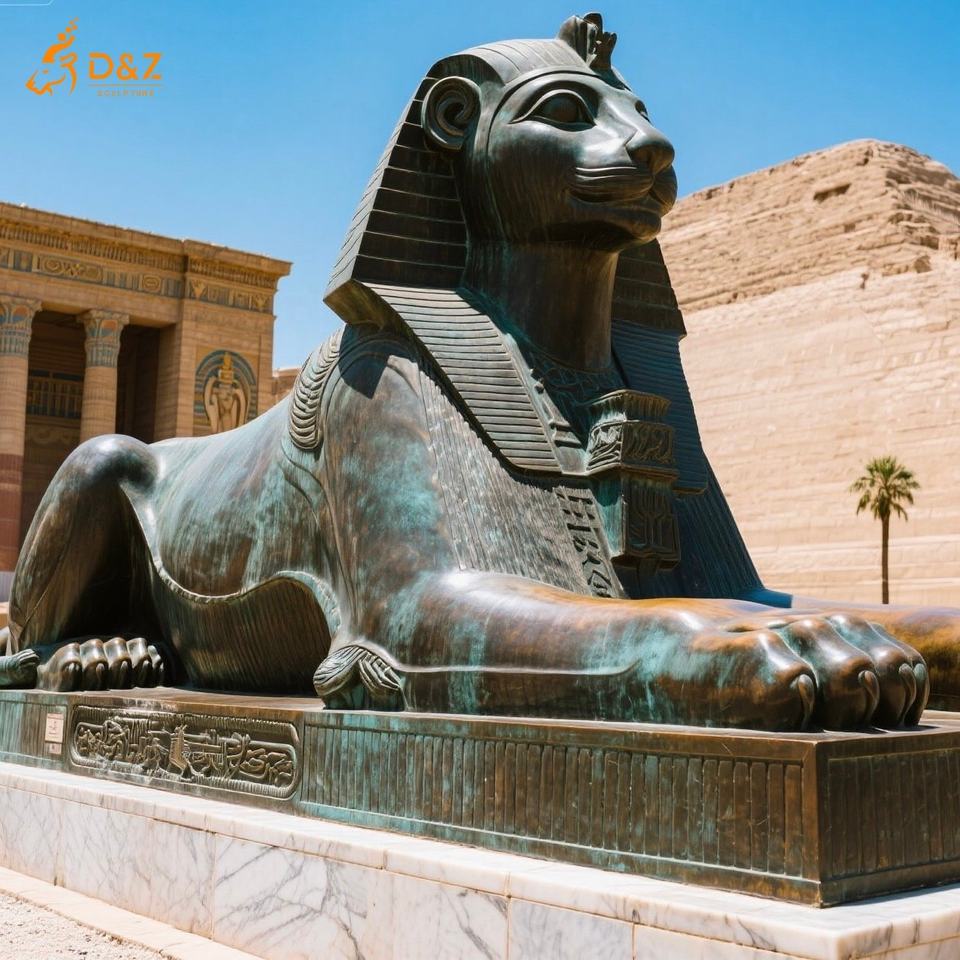 Custom Park Metal Brass Bronze Outdoor Garden Sphinx Statue