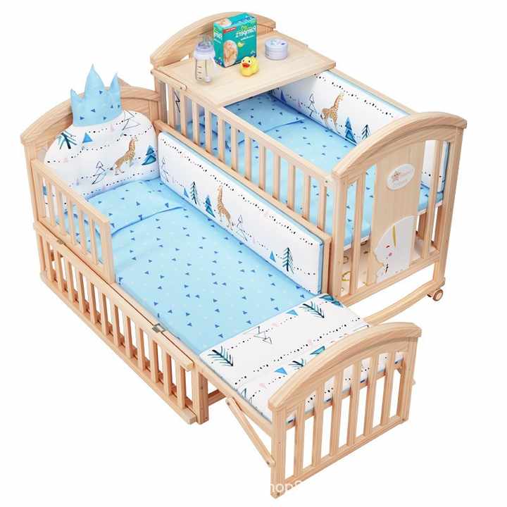 12 1-in-1 Multi-Functional Baby Crib Cot Toddler Bed & Rocker with ...