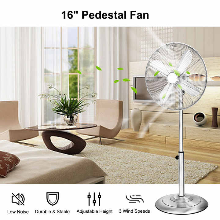 Industrial Strength Electric Stand Fan with 4 Metal Blades for Outdoor ...