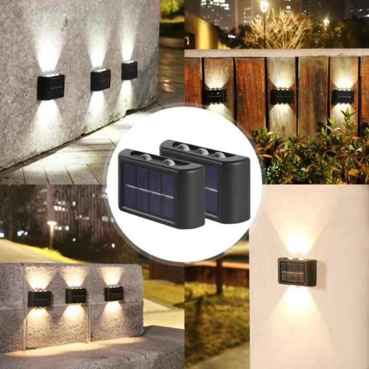 2 Packs Wall Mounted Pathway Lights Outdoor Led Solar Garden Light ...