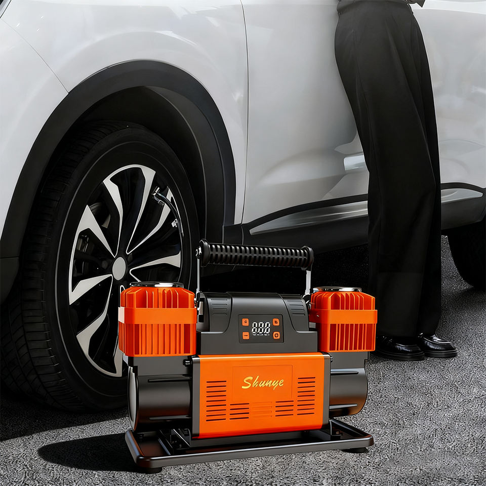 300L/MIN Heavy Duty Metal Digital Air Compressor Tire Inflator Dual ...