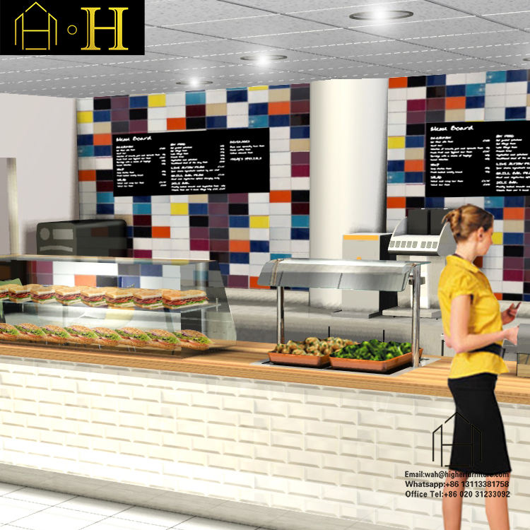 Modern Coffee Shop Interior Design - Food Showcase Cabinet