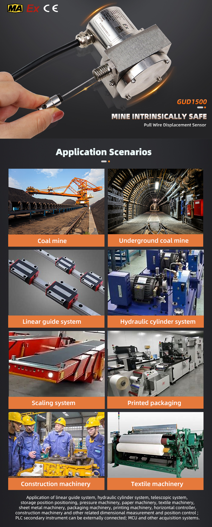 Cảm Biến Chuyển Vị Cáp Đường Ống Gltech 0.1 Fs Cảm Biến Chuyển Vị Cáp ...