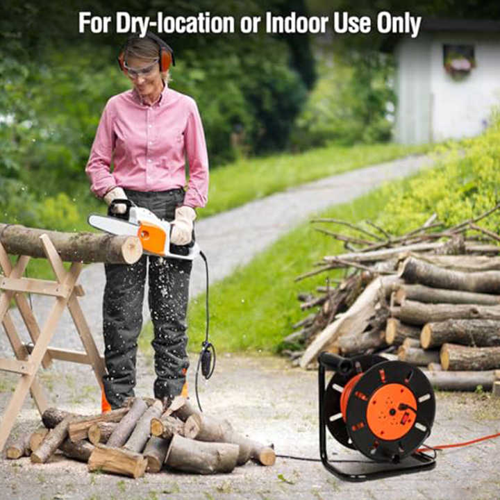 25m 40m 50m Extension Cord Reel With Us/eu Sockets For Home Use - Oem
