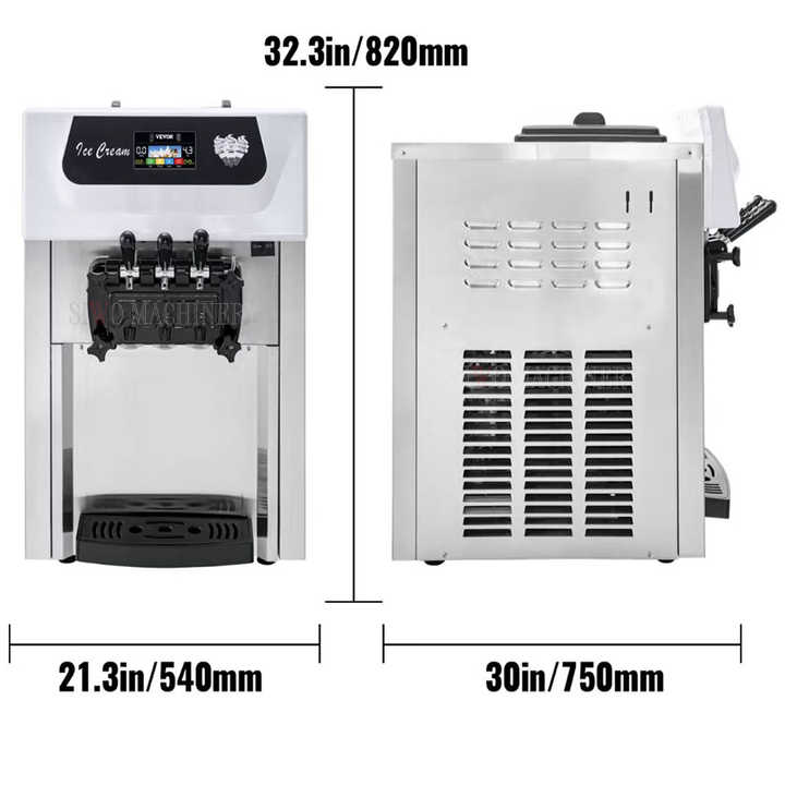 New Arrival Three Flavors LED Screen Frozen Yogurt Commercial Soft ...