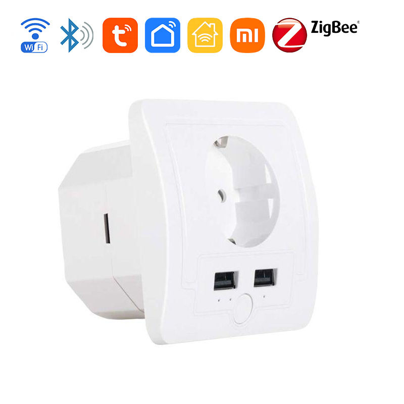 BSD50 wifi tuya 10A eu smart wall socket with or no neutral wire wifi ...