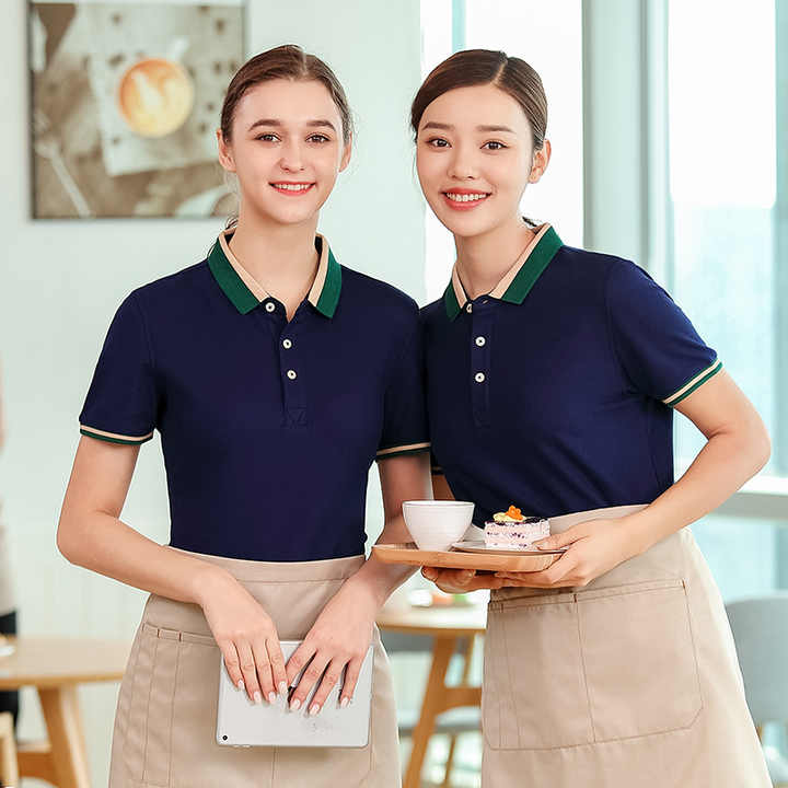 2024 Restaurant Waiter Uniforms - Custom Logo Polo Shirts