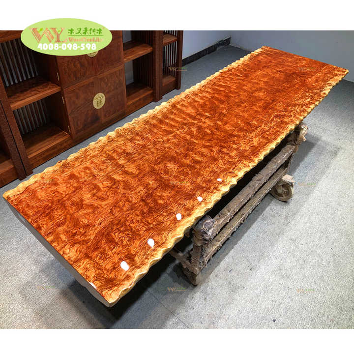 Shop Our Various Model Natural Bubinga Solid Wood Slab Tables