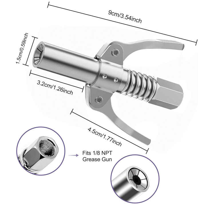 High Pressure Grease Gun Coupler Lock Manual Oil Grease Gun Pump Nozzle ...