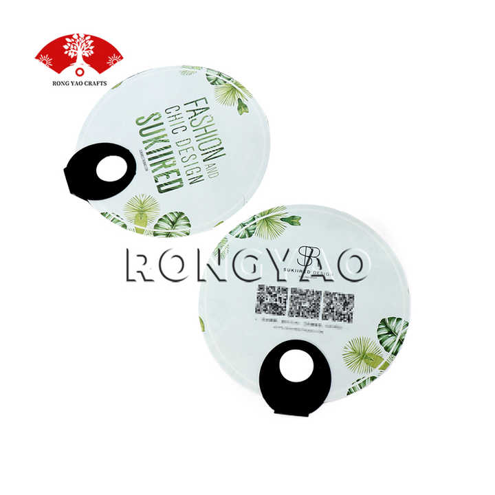 Custom Wedding Round Plastic Hand Fans - Transparent PVC