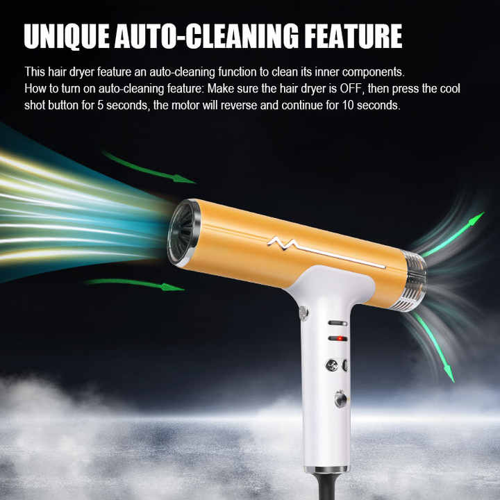 Professional Hair Blow Dryer Super High Speed BLDC Ionic Hair Dryer ...