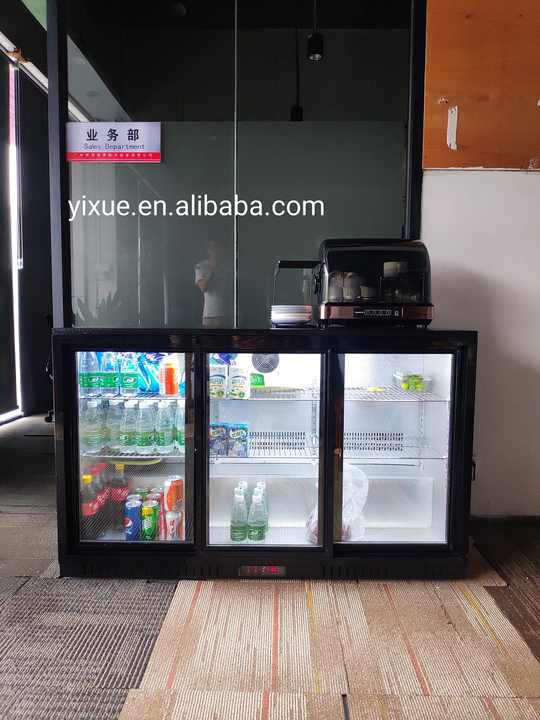 208L Double Sliding Door Bar Fridge for Drinks| Alibaba.com