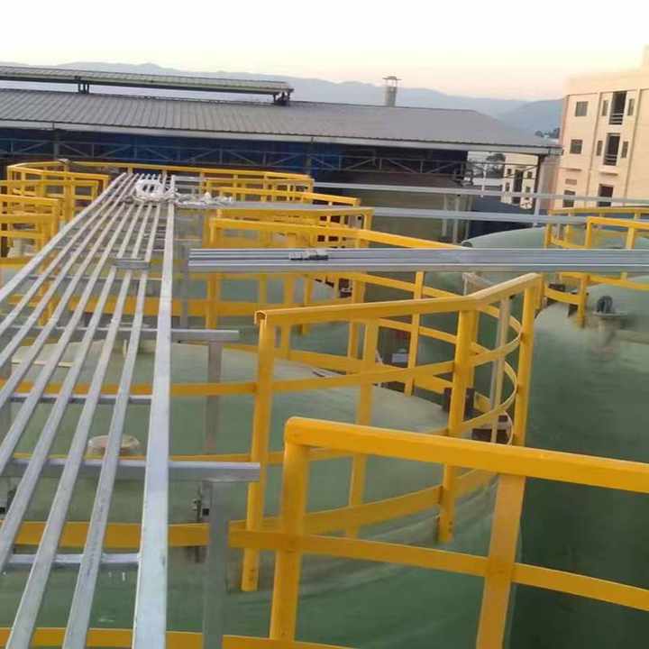 FRP GRP Platform Ladder with Handrails Customized Guardrails and ...
