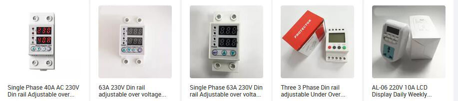 Single-phase 40A 63A 230V rail type adjustable over and under voltage ...