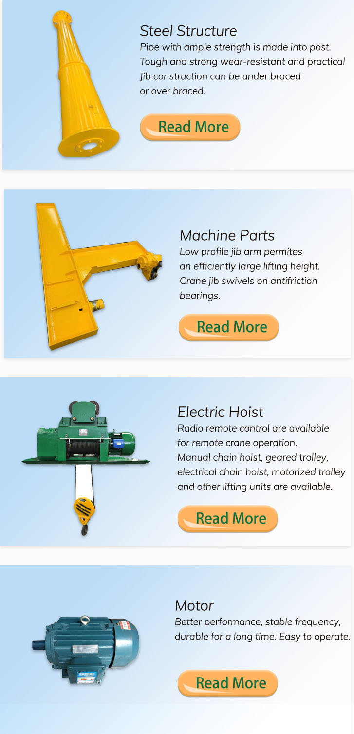 High performance wall-travelling jib crane with wireless remote control customized scheme