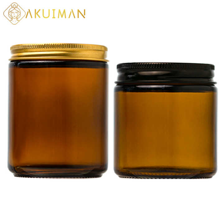 Cosmetic Round Airtight Amber Glass Jars - Perfect for Creams