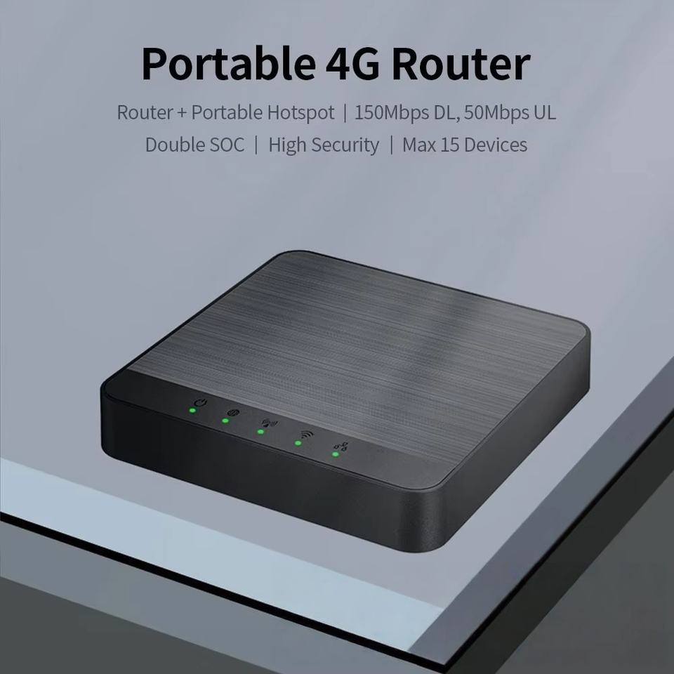 4G CPE Router Portable Hotspot Compact Black Box-Fully Compatible ...