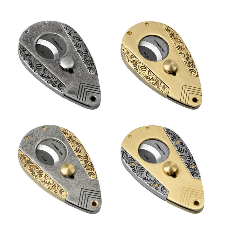 Luxury Metal Double Blade Portable Cigar & Cigarette Cutter Scissors ...