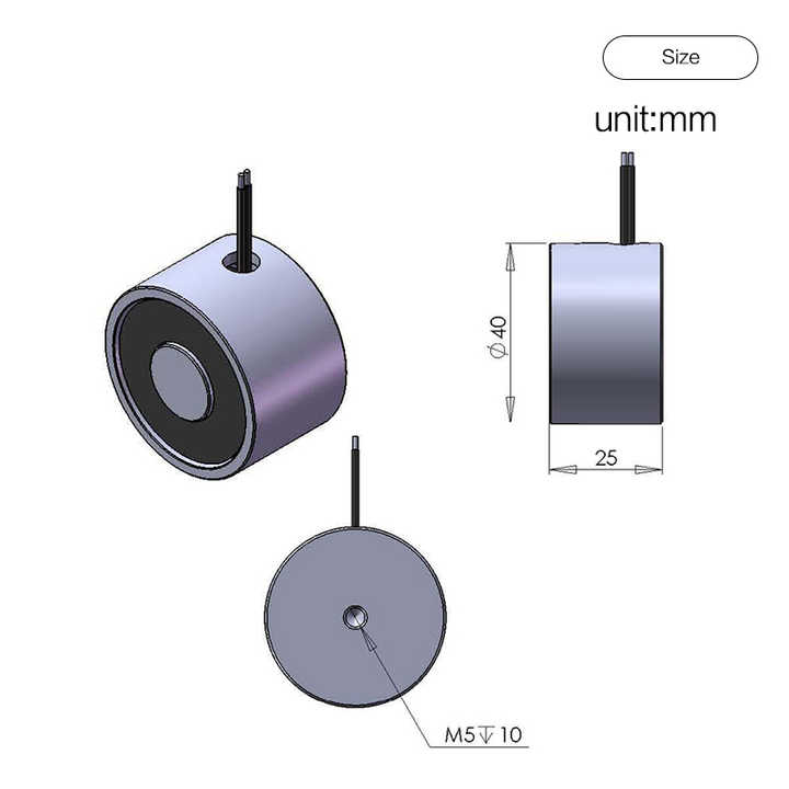 Custom Through-hole Mounted Electric Magnet 30Kg Holding Force 12v 24v ...